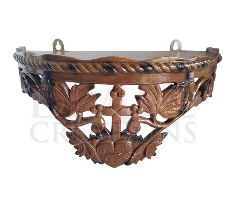 Christian Wood Carving Altar for Home 18 inches - Divine Creations